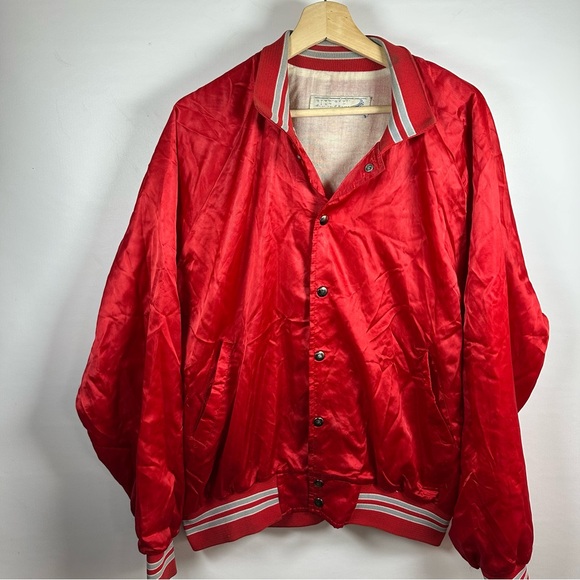 Vintage | Jackets & Coats | Vintage Red Satin Bomber Jacket | Poshmark